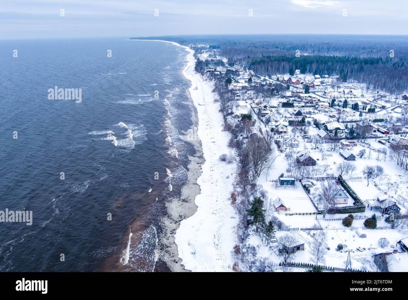 Aerial drone view seaside village hi-res stock photography and images ...