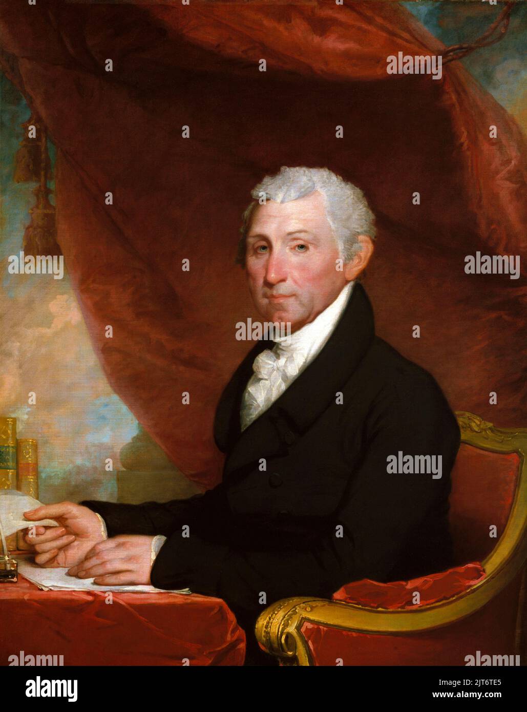 Portrait of President Monroe by Gilbert Stuart. The painting is from c ...