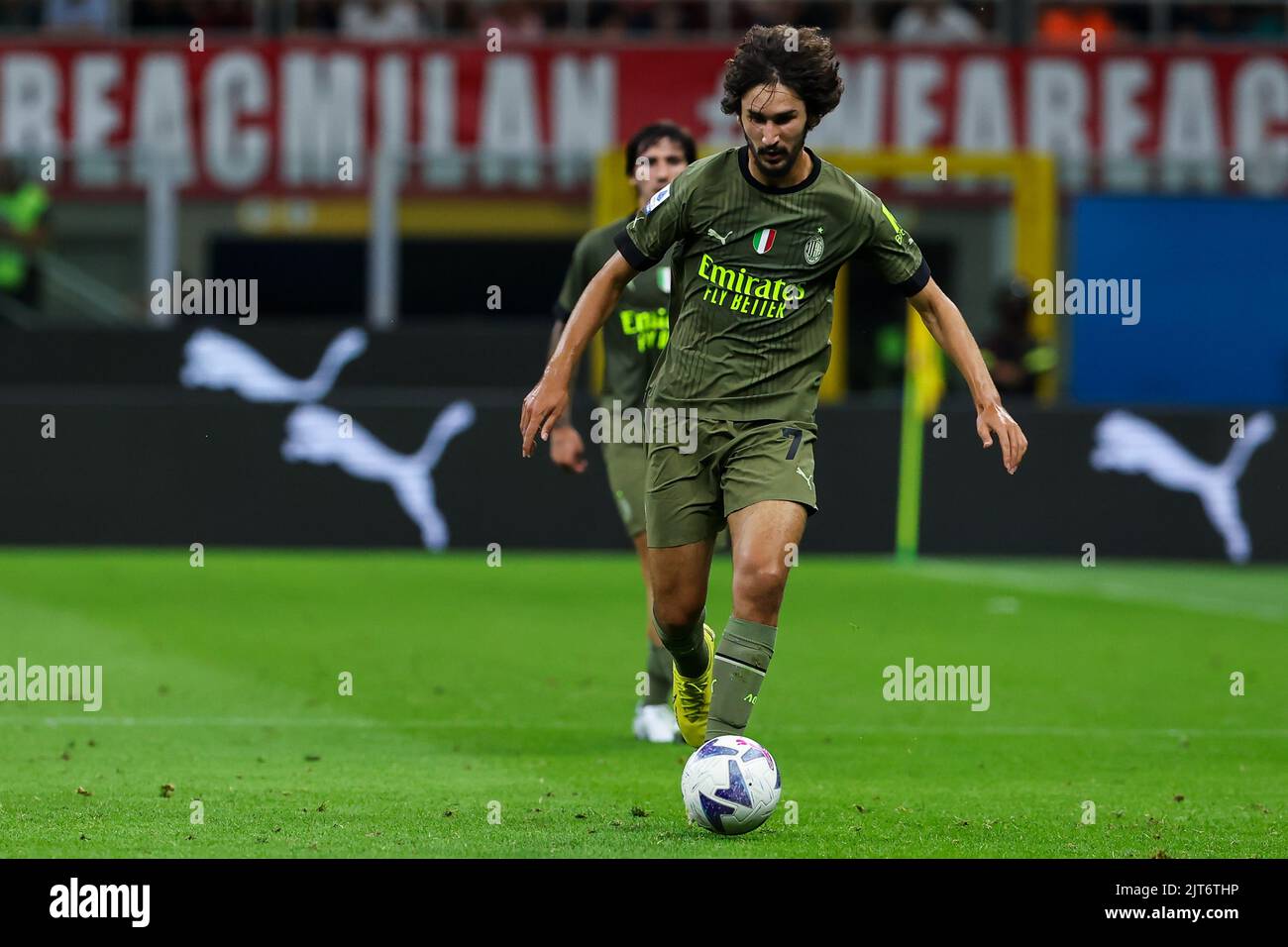 Yacine Adli of AC Milan in action during the Serie A 2022/23 football ...