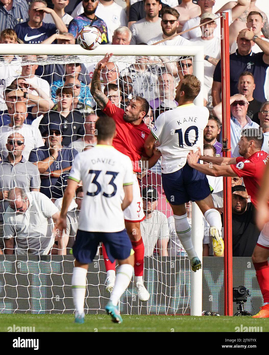 Nottingham Forest's Steve Cook handles the ball resulting in a penalty ...