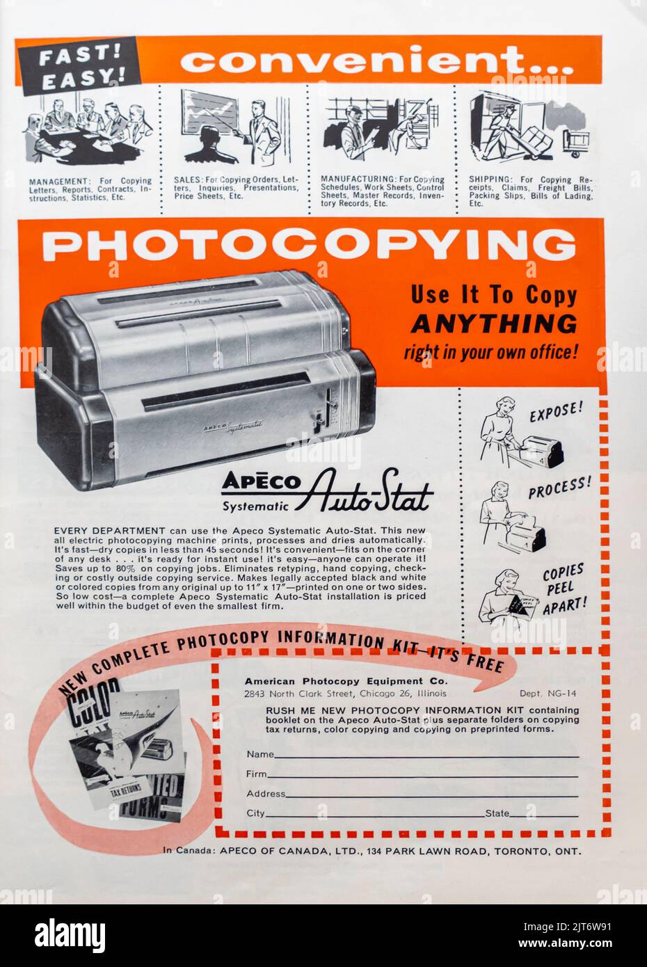 Apeco photocopying dvertisement placed inside NatGeo magazine, January ...