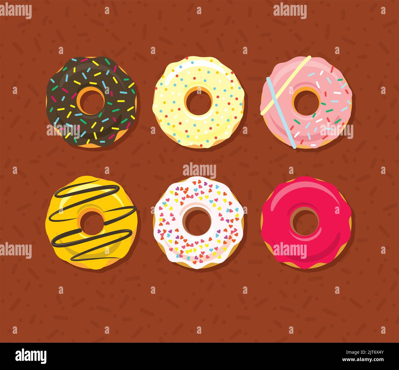 Set of donut icons. Sweet sugar icing donuts in the glaze with colorful ...
