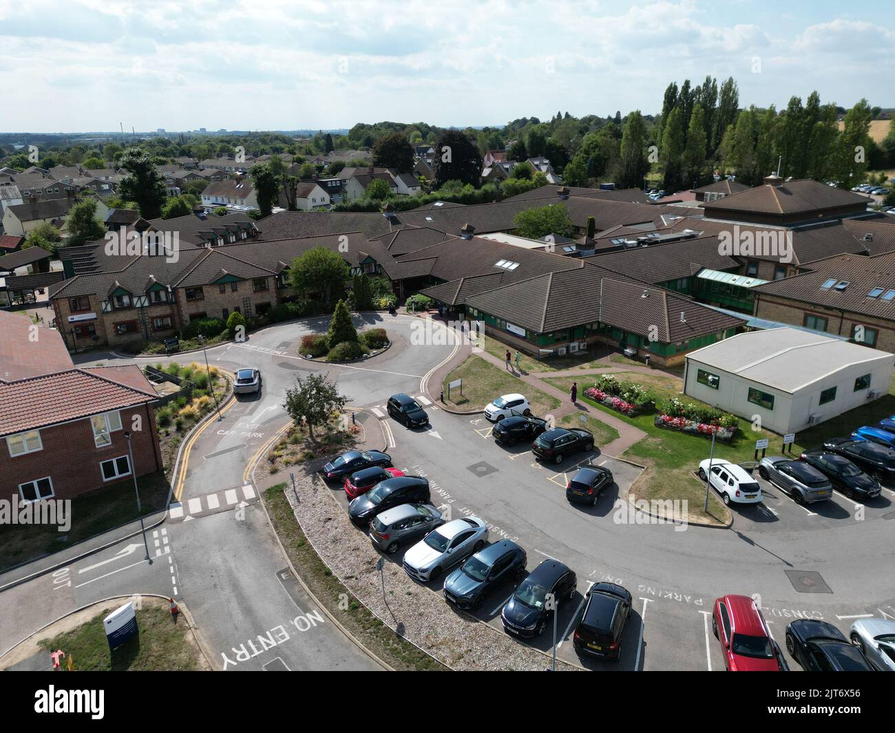 Rivers private hospital Sawbridgeworth Uk aerial view Stock Photo - Alamy