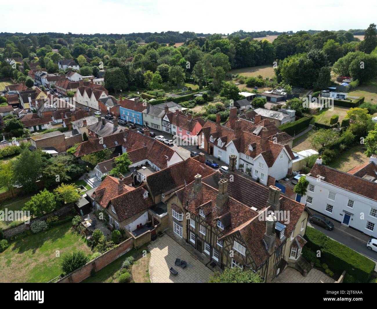 Much Hadham Typical Historic English Village Hertfordshire Aerial view ...