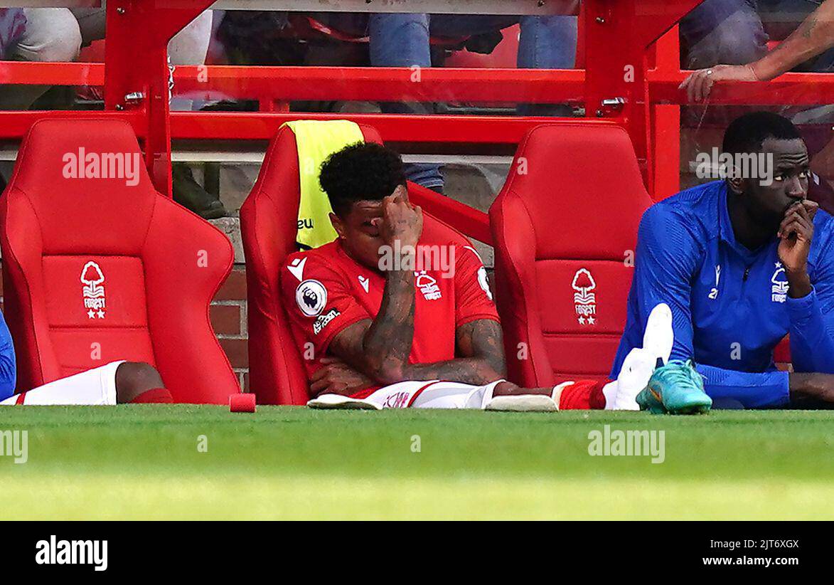 Nottingham Forest's Jesse Lingard looks frustrated after being ...