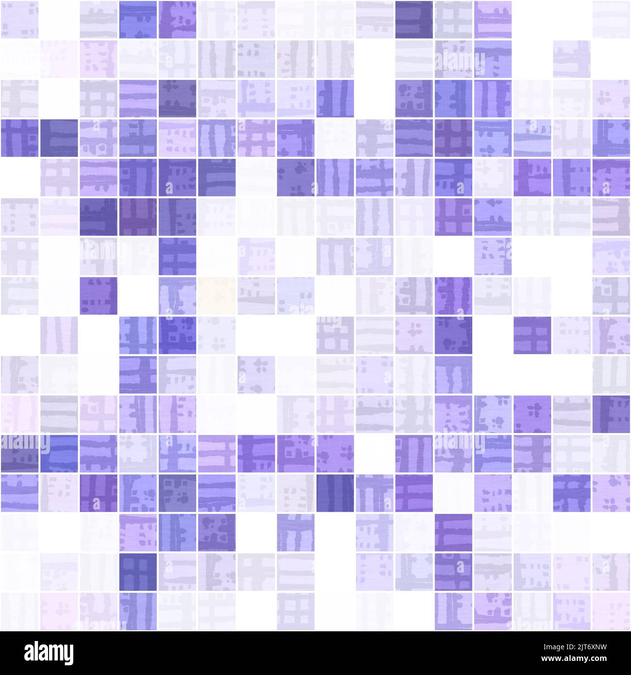 Tiny purple geometric mosaic pixel grid seamless pattern. Modern square ...