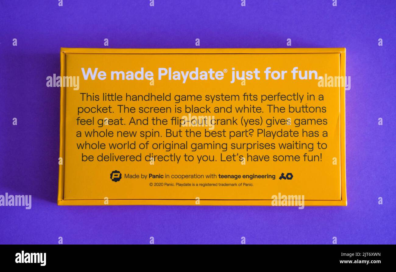 Playdate console packaging – portable handheld video game system ...