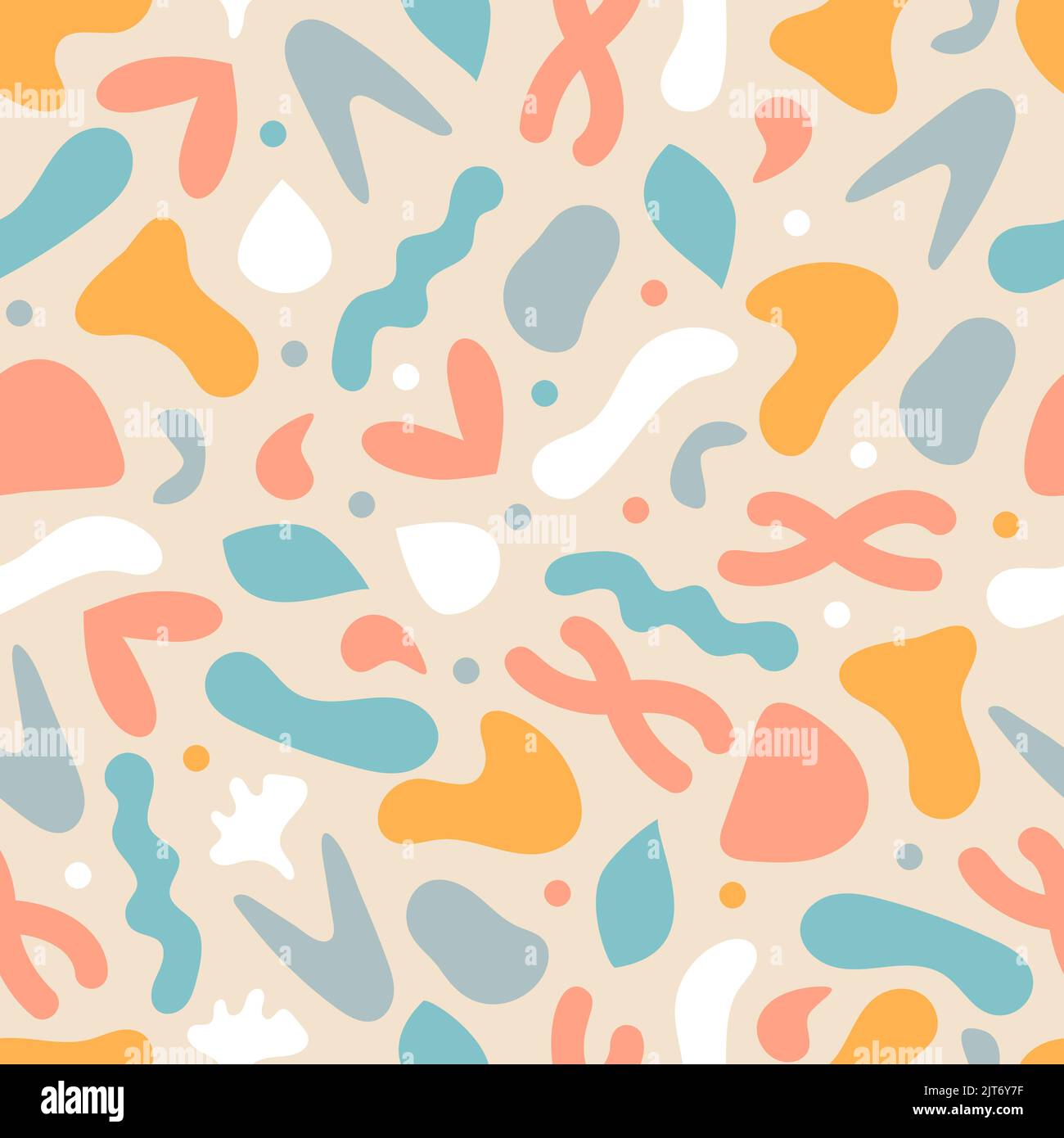 Seamless pattern design. Abstract doodle shapes for surface printing and textile. Elegant all ...