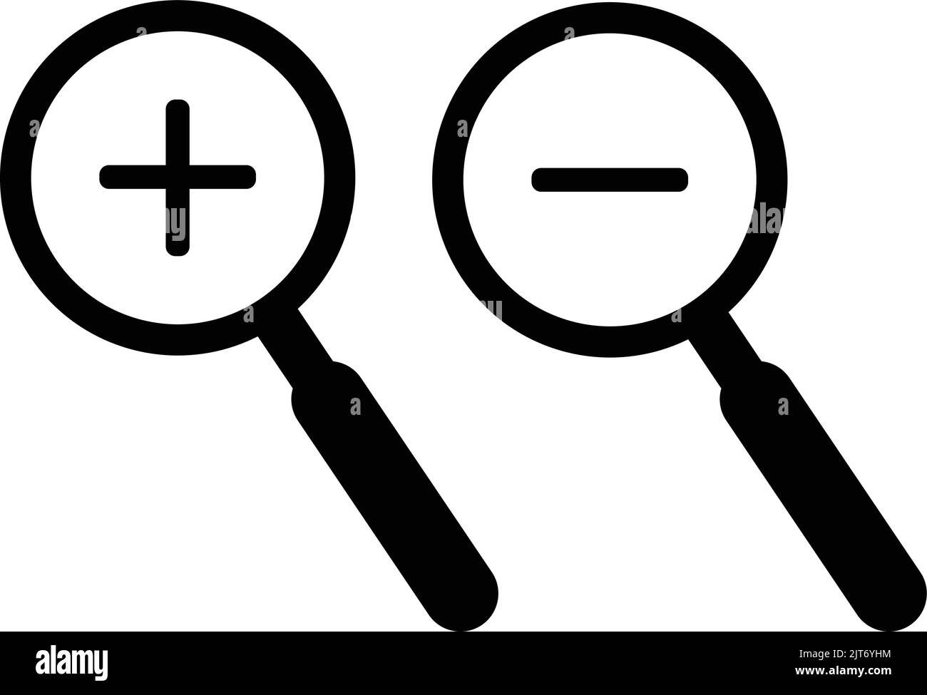 Increase and decrease magnifying glass icon vector . Zoom In and Zoom Out Icons Stock Vector ...