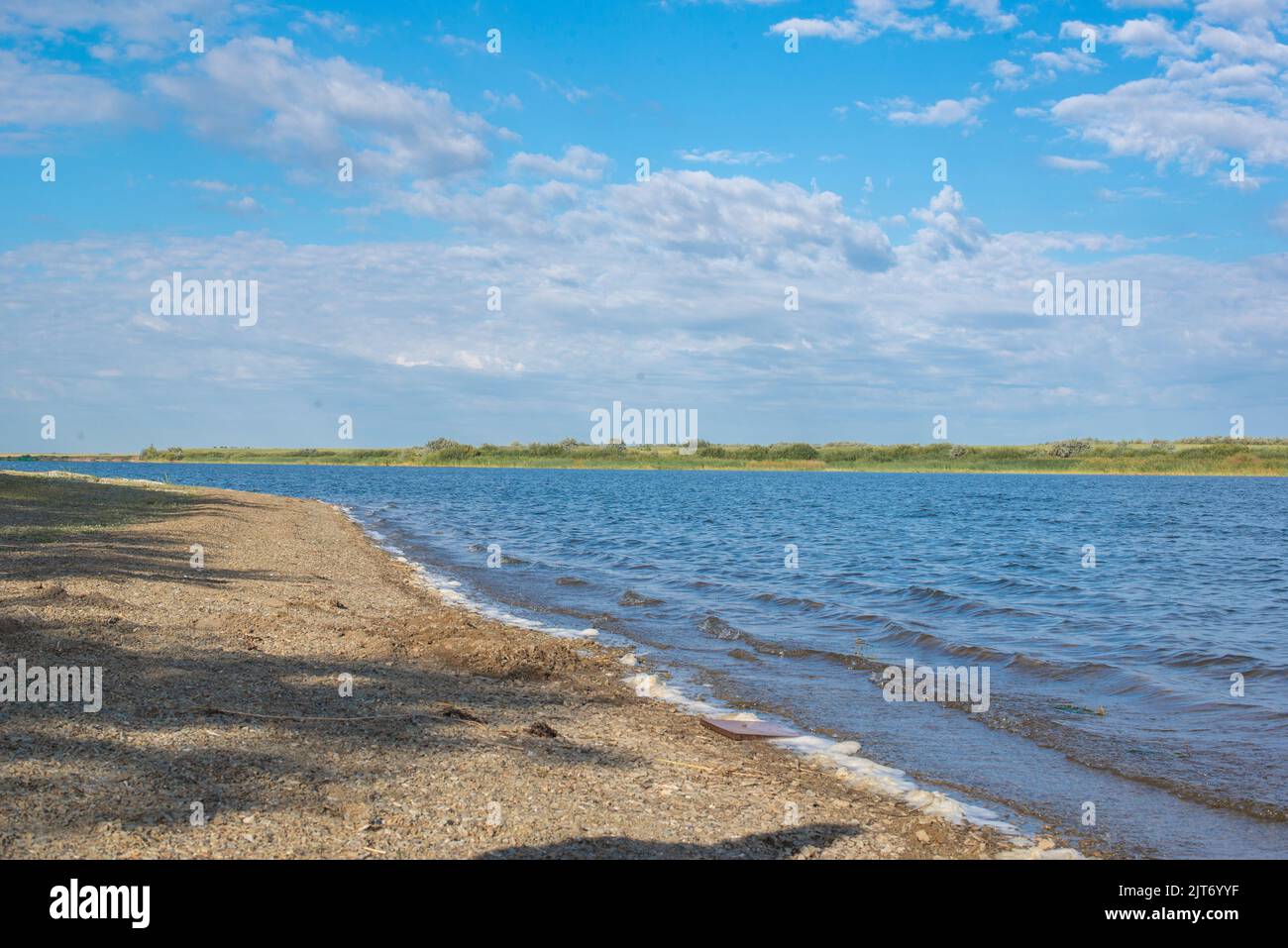 picturesque landscape of seleta river and beach in Kazakhstan Stock ...