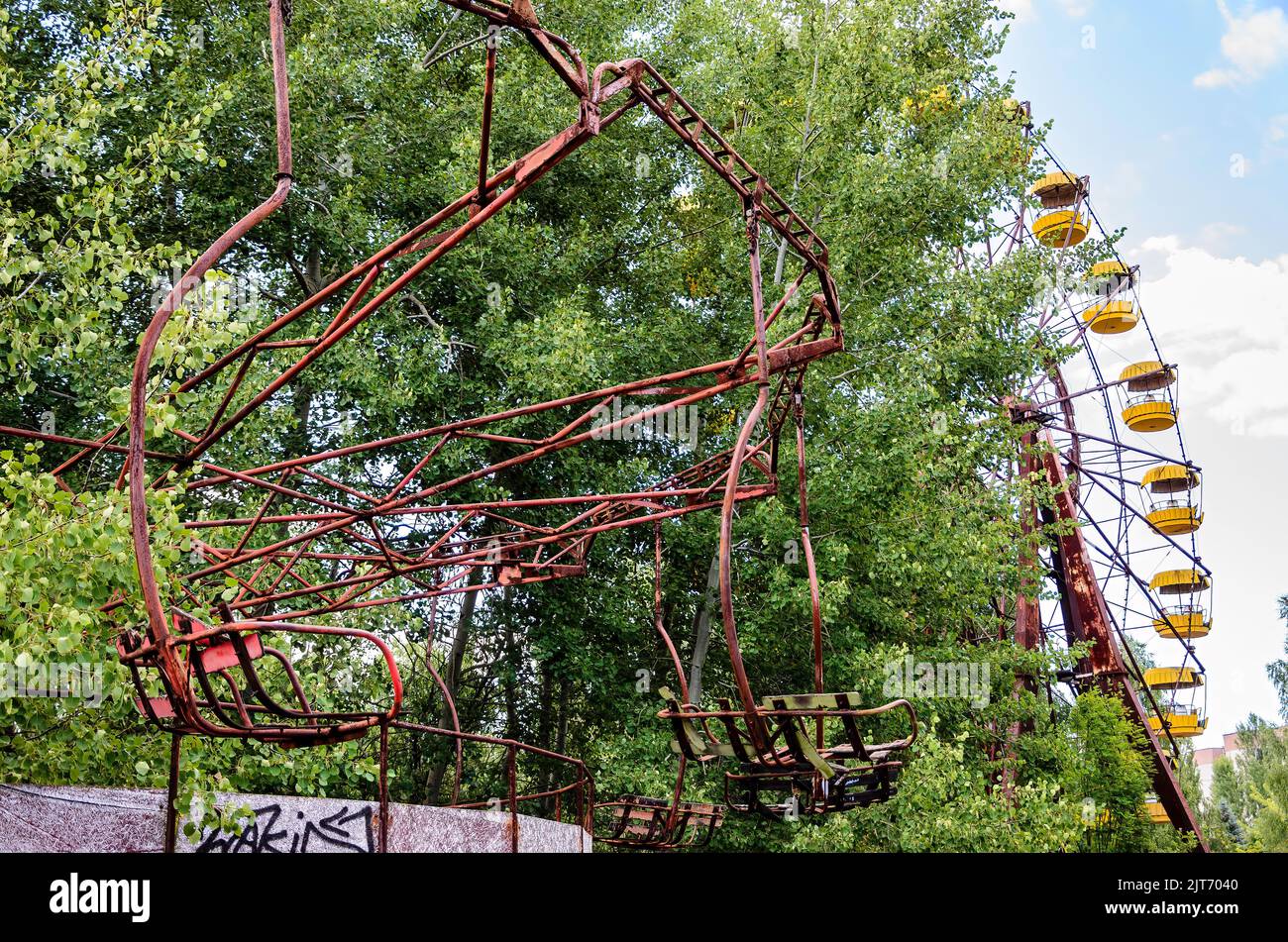 Prypiat left amusement park in the Chernobyl exclusion zone, Ukraine ...