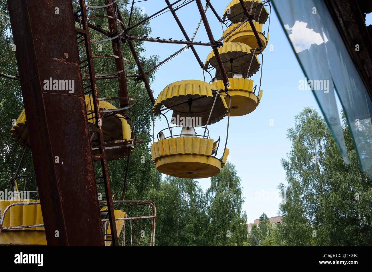 Prypiat ferris wheel close-up in Chernobyl exclusion zone, Ukraine ...