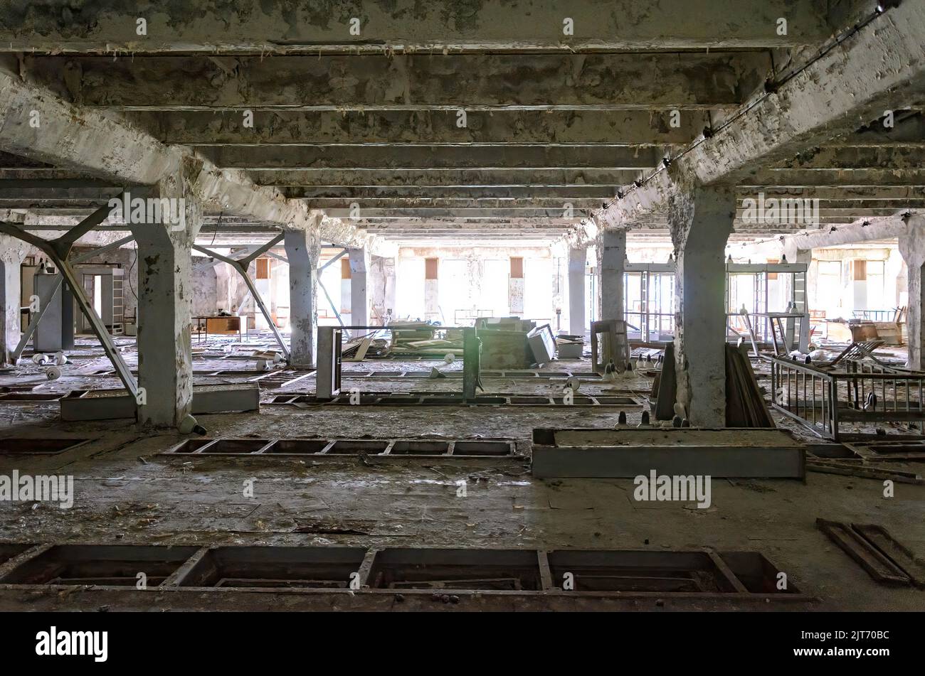 Details of a left building in Prypiat, within the Chernobyl exclusion ...