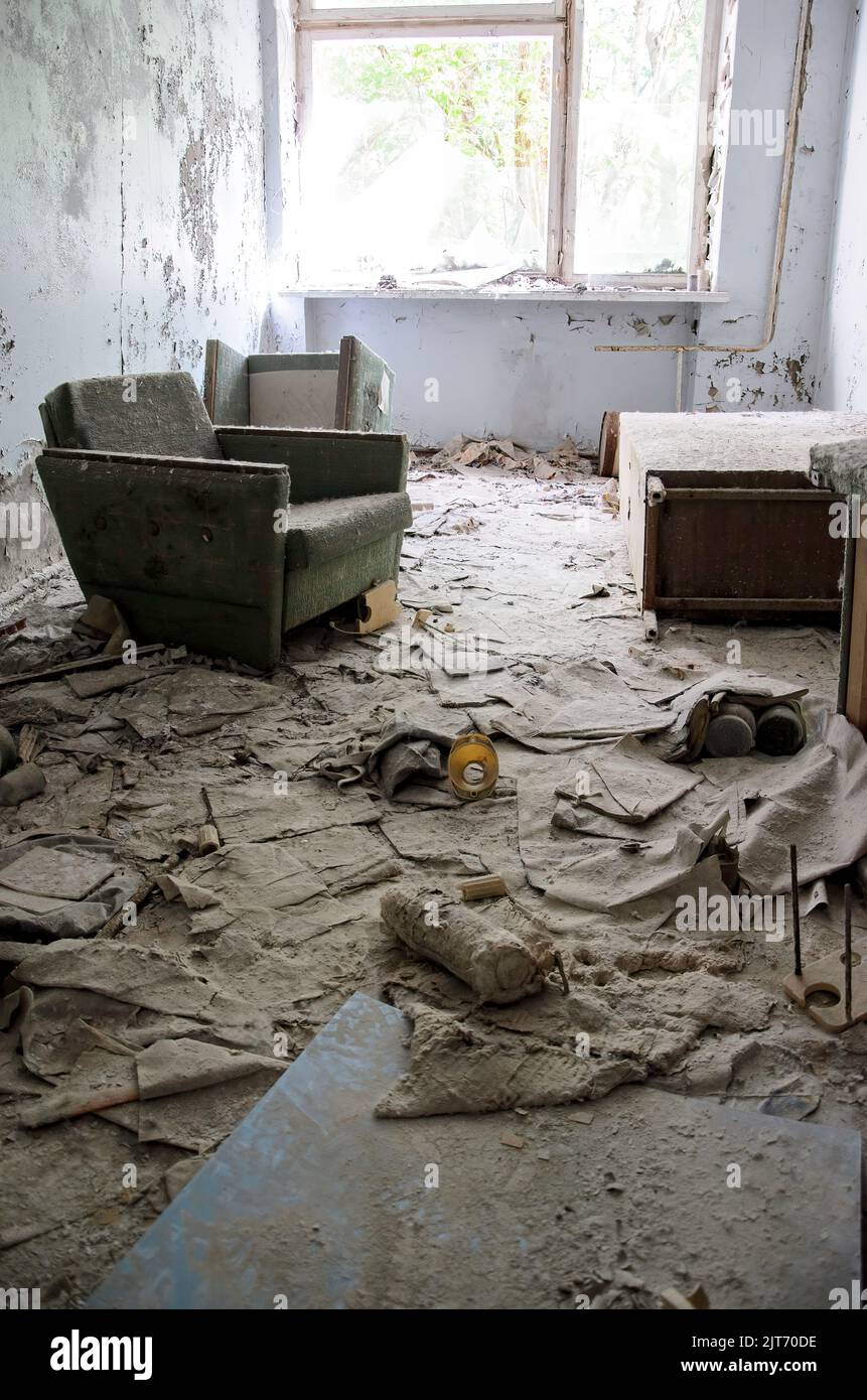 Details of Prypiat hospital in he Chernobyl exclusion zone, Ukraine ...