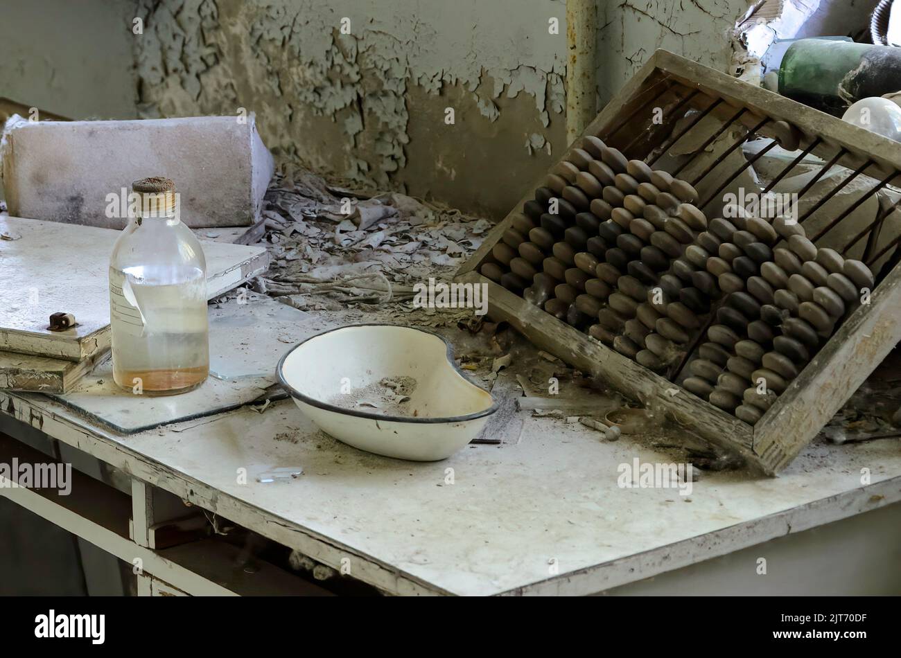 Details of Prypiat hospital in he Chernobyl exclusion zone, Ukraine ...