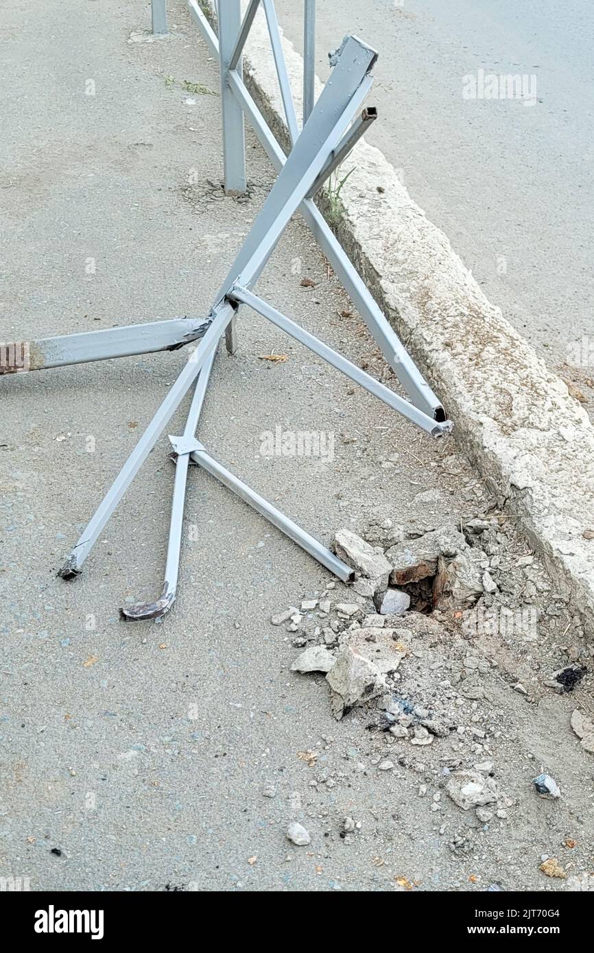 Broken road barrier hi-res stock photography and images - Alamy