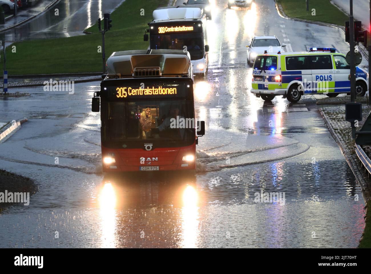 A heavy rainstorm moved in over Östergötland County, Sweden, during ...