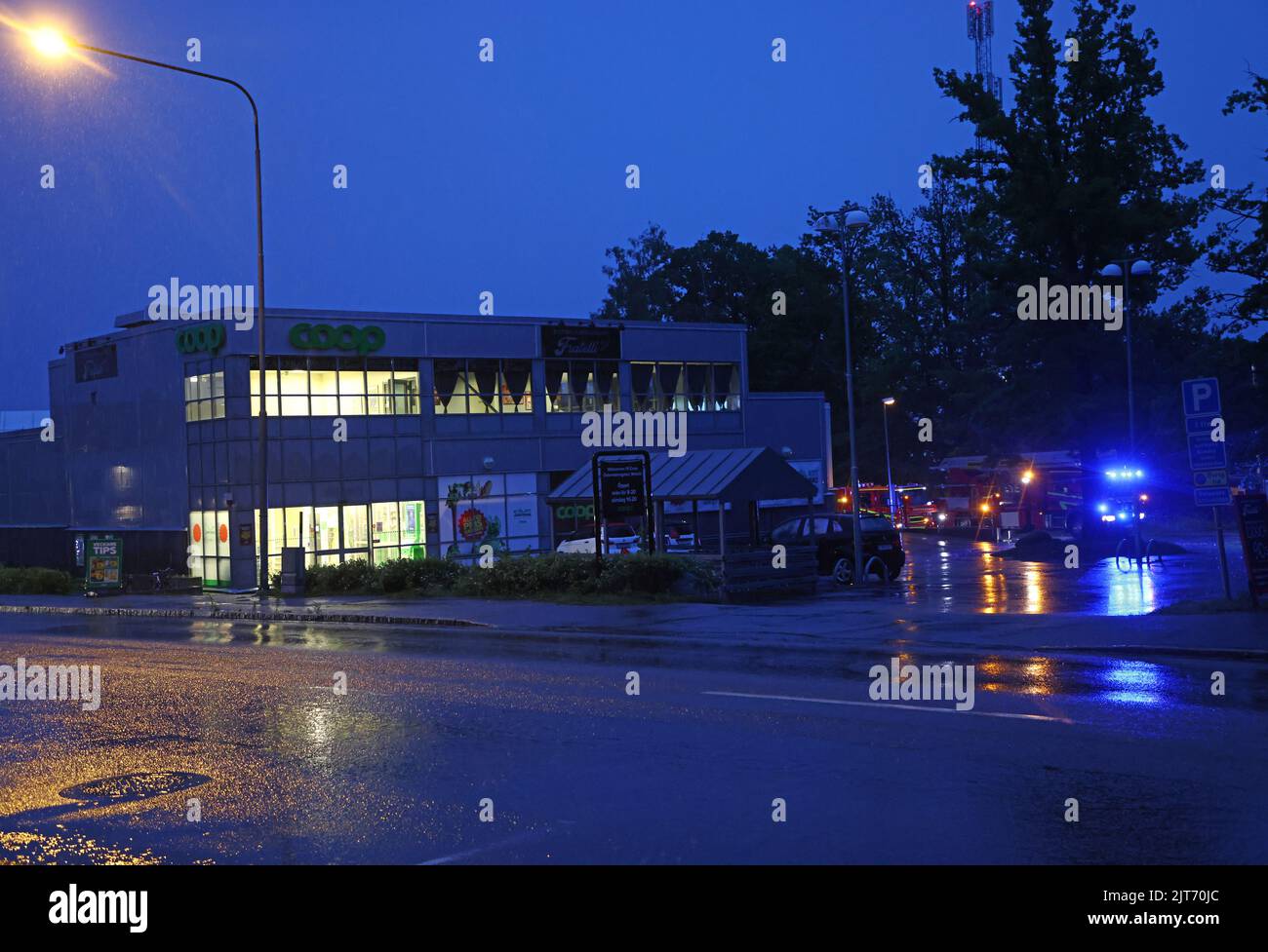 A heavy rainstorm moved in over Östergötland County, Sweden, during ...