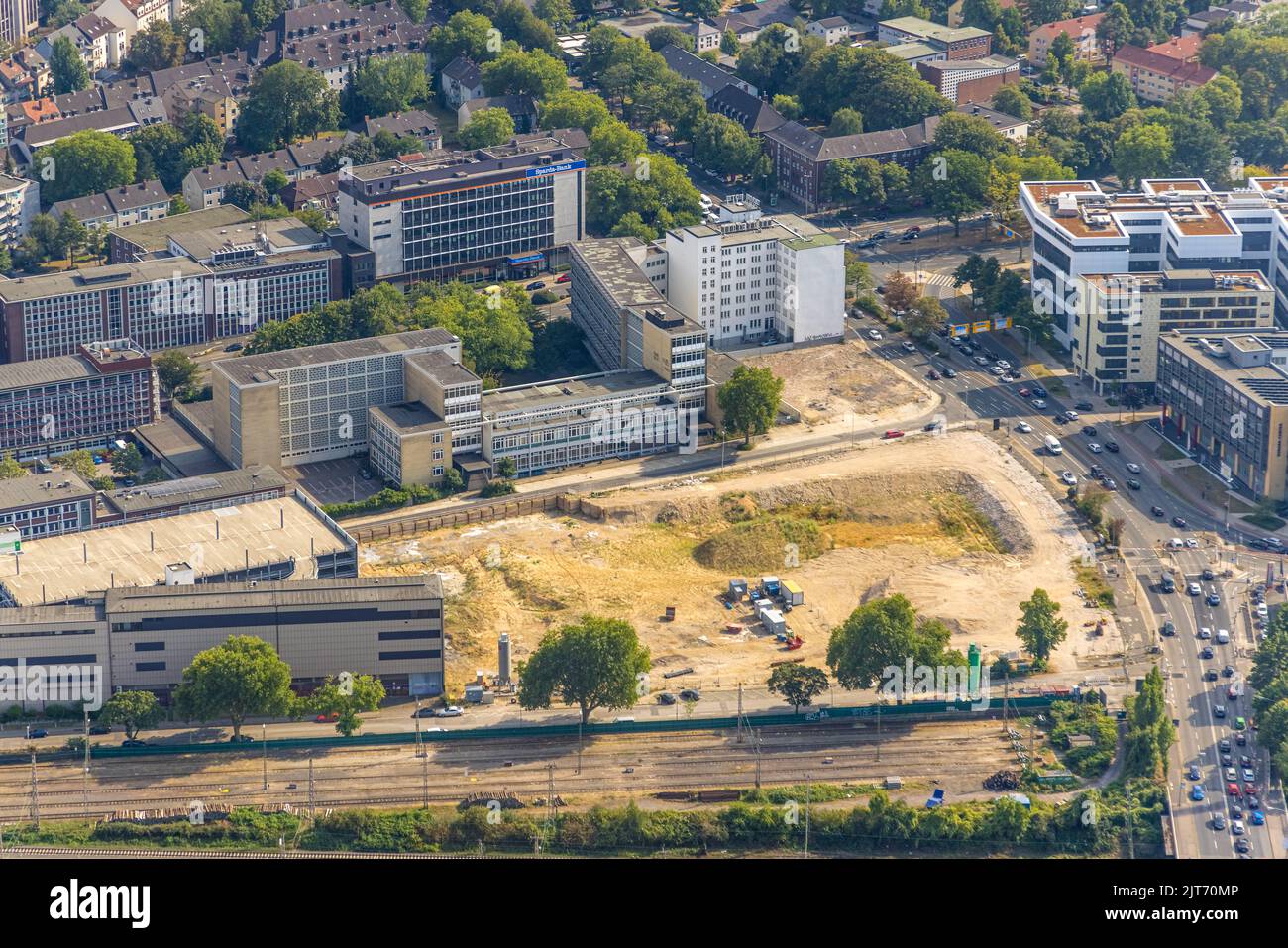 Aerial view, former site of the WAZ publishing group, Westdeutsche ...