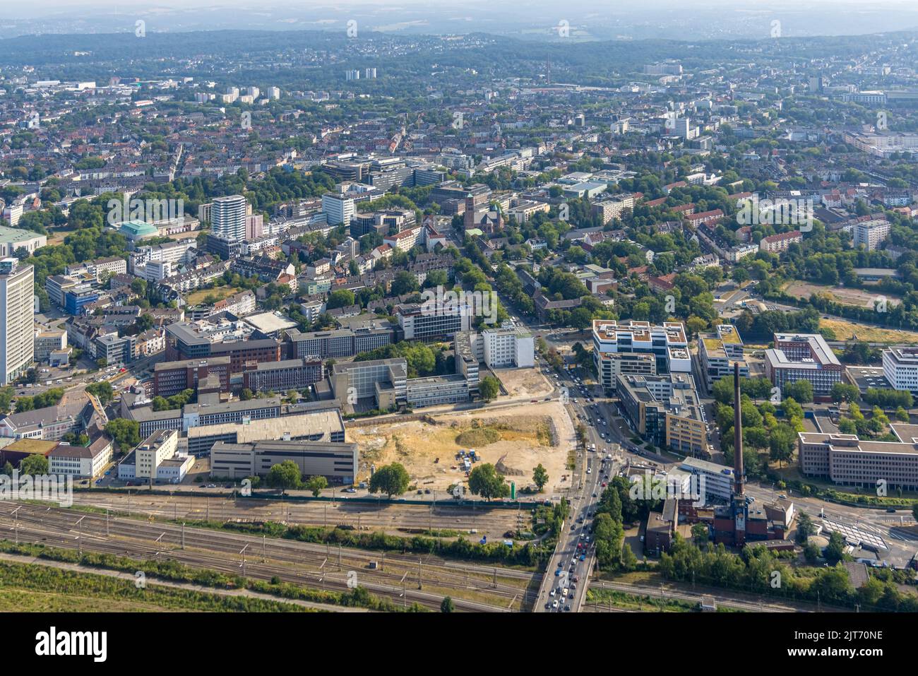 Aerial view, former site of the WAZ publishing group, Westdeutsche ...