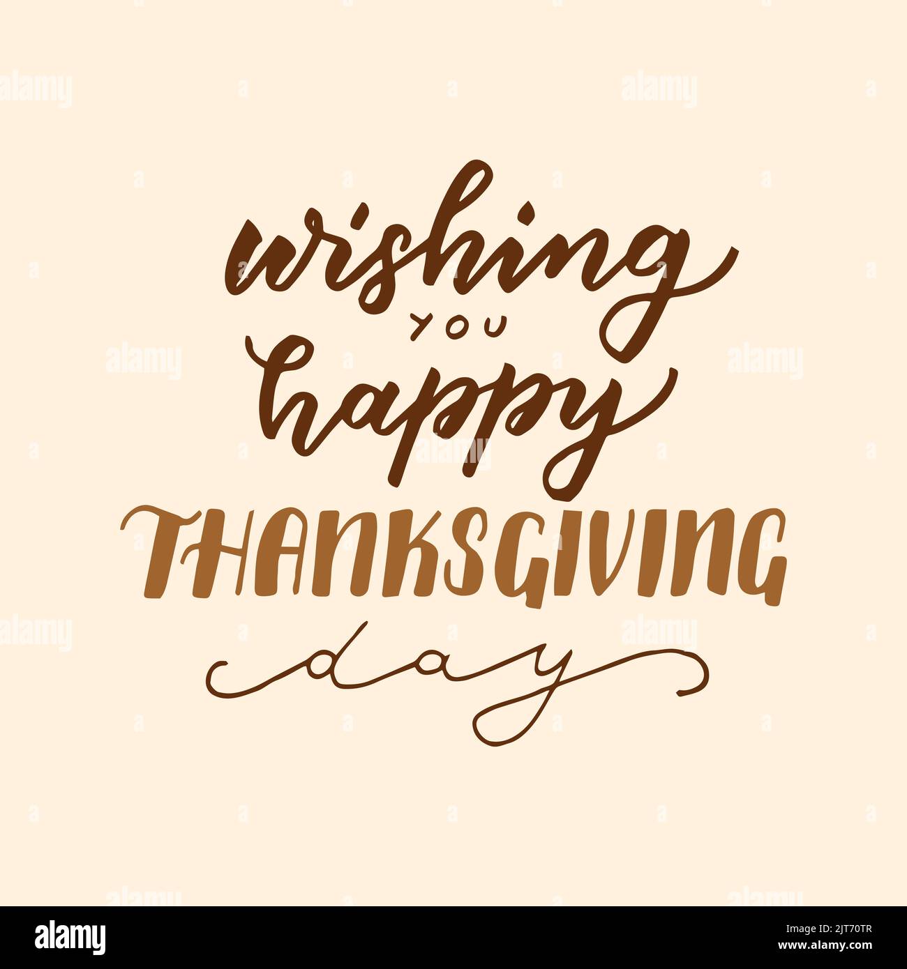 Happy Thanksgiving Day. Inspirational autumn handwritten quote ...