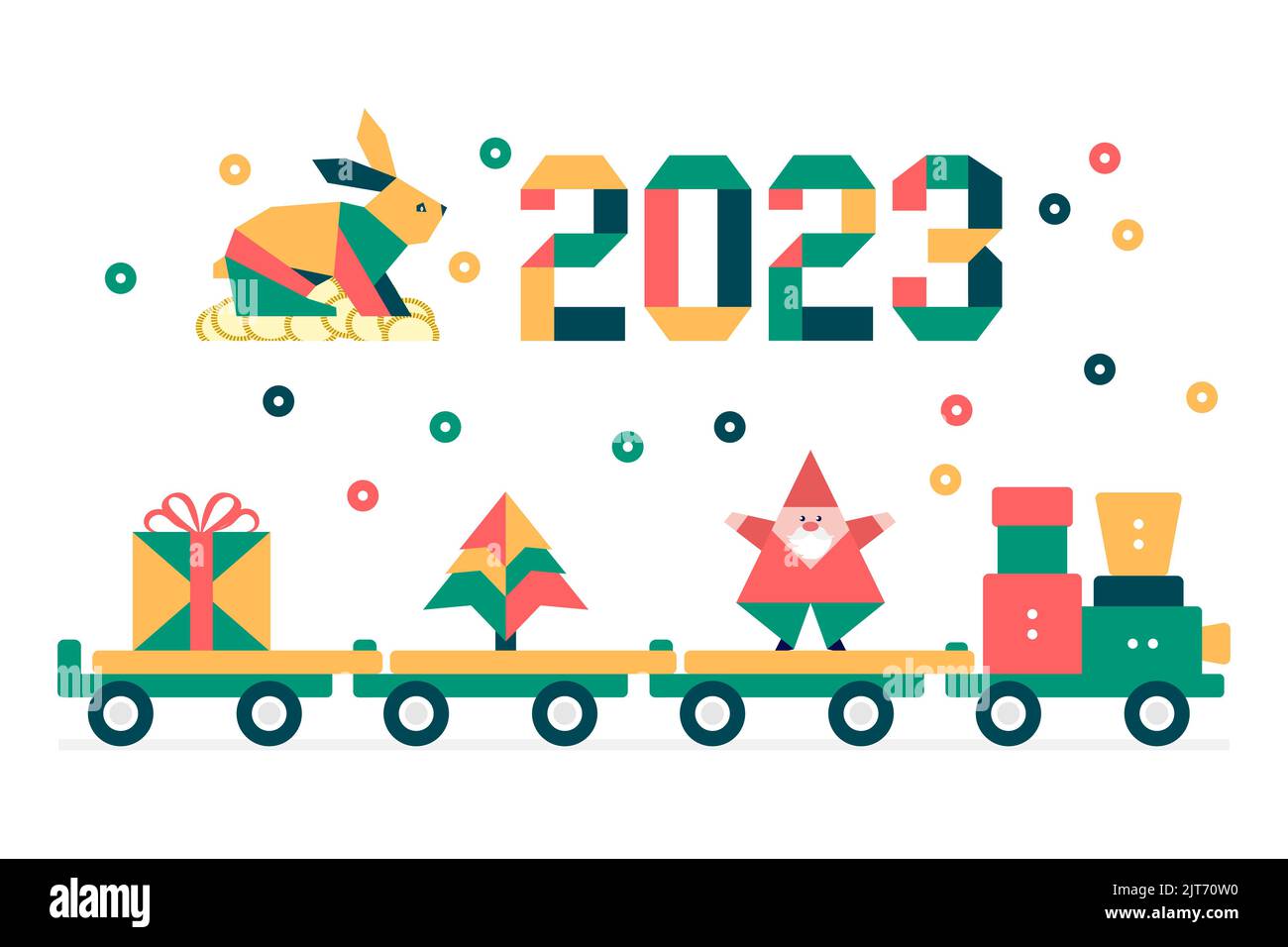 Happy new year 2023. Vector illustration with origami 2023 numbers ...