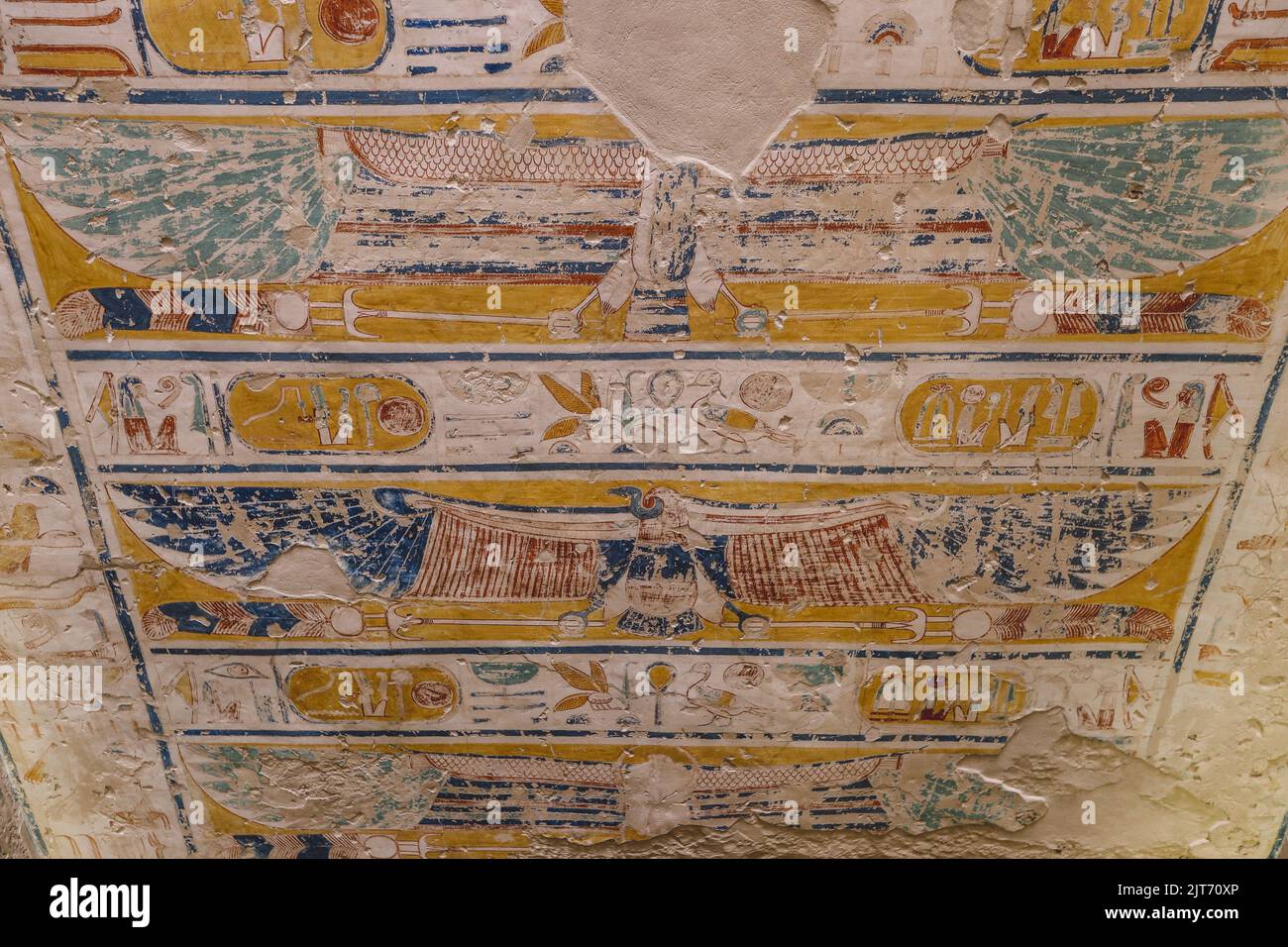 Ancient Egyptian Paintings on the Colorful Ceiling of the Valley of the ...