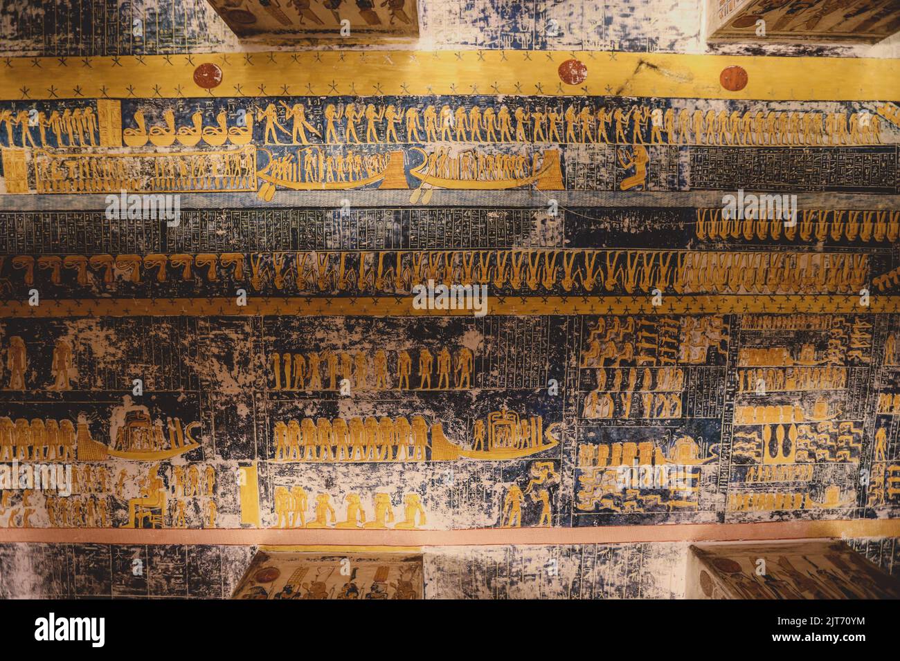 Ancient Egyptian Paintings on the Colorful Ceiling of the Valley of the ...
