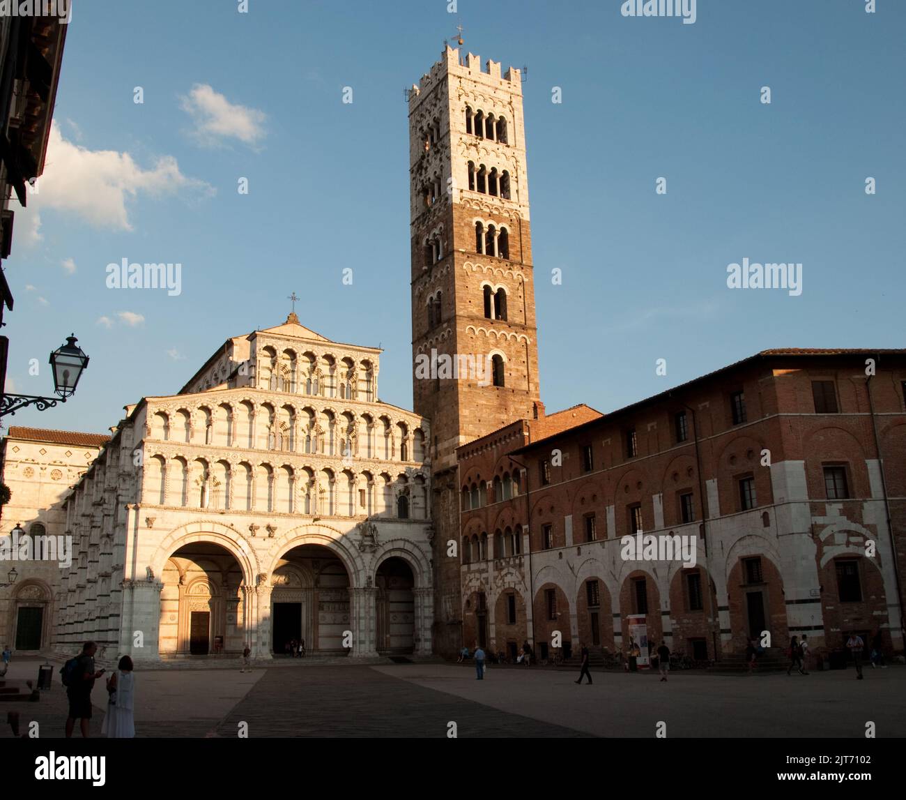 Facade and Bell-Tower, The Duomo (Cathedral). Lucca, Tuscany, Italy ...
