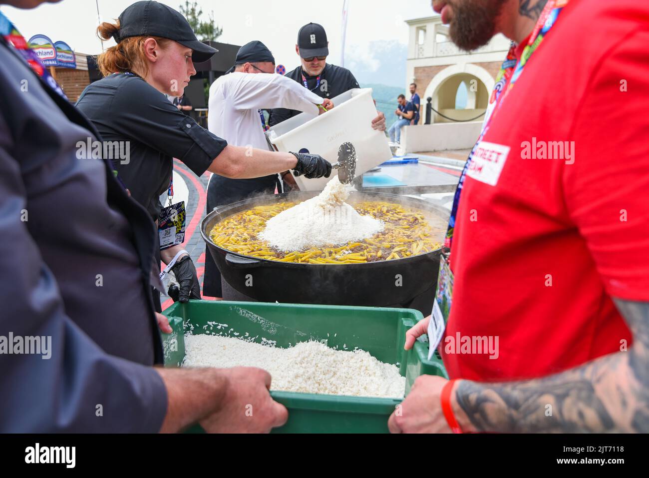 Chef frying rice pilaf beef hi-res stock photography and images - Alamy