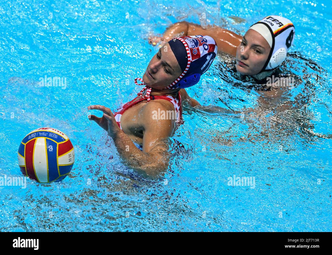 SPLIT, CROATIA - AUGUST 28: Bruna Barisic of Croatia and Aylin Fry of ...