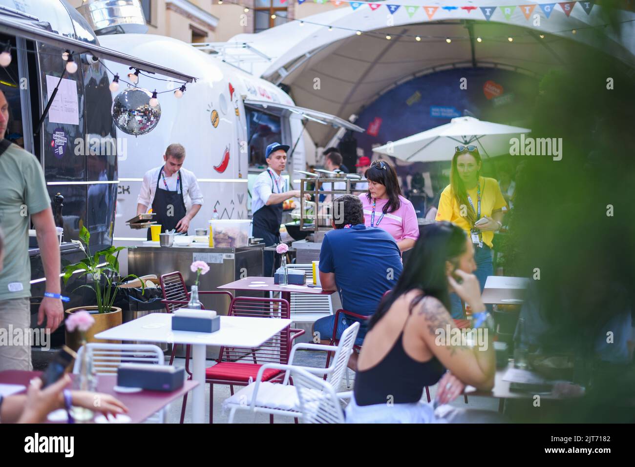 People at the annual Gastreet Food Festival. Sochi, Russia June 6, 2022 ...