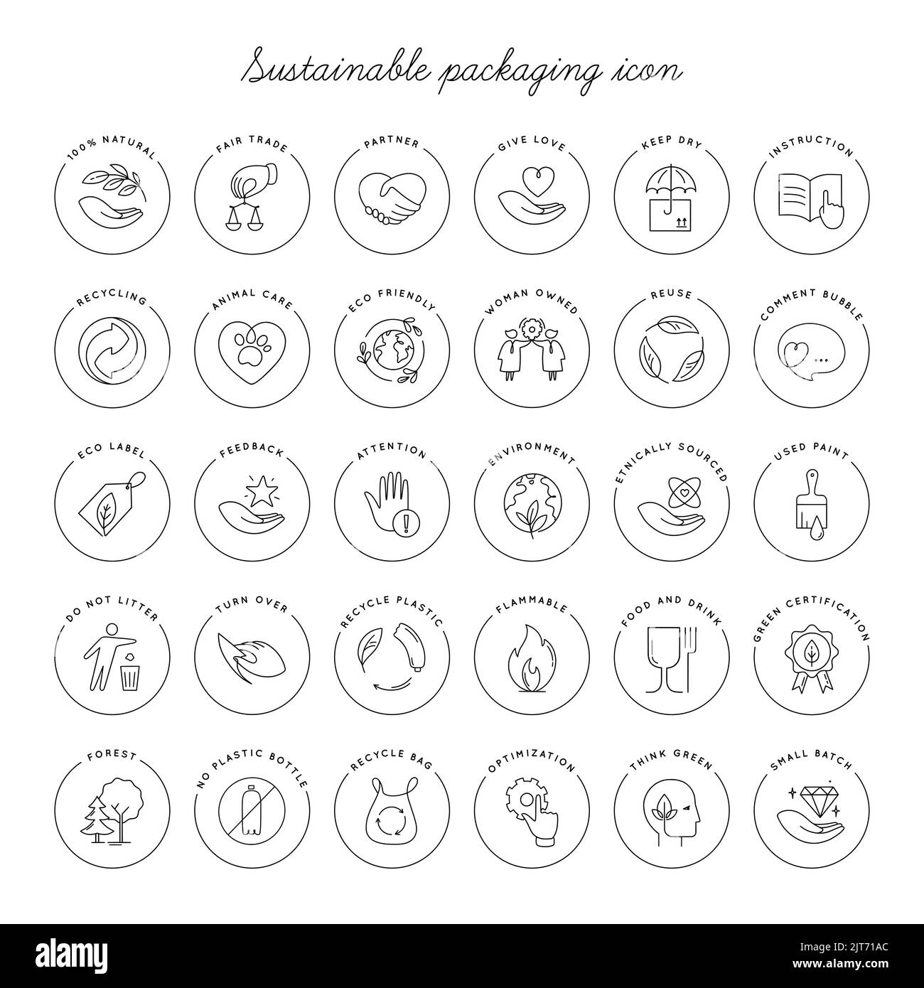 Vector set of linear circle design elements, logo templates, icons, and ...