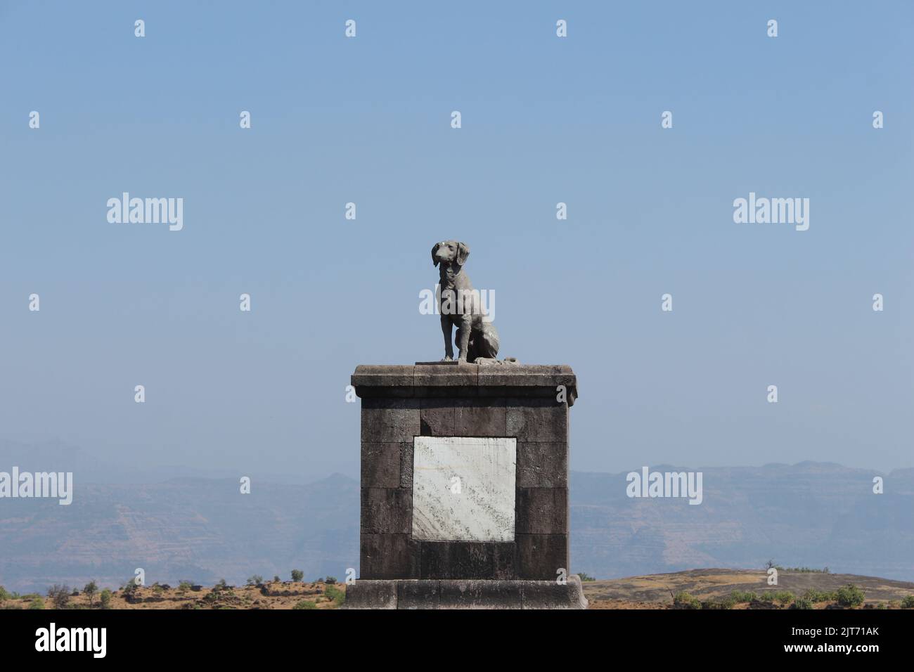 A statue of Chhatrapati Shivaji Maharaj's Dog Waghya, Raigad Fort ...