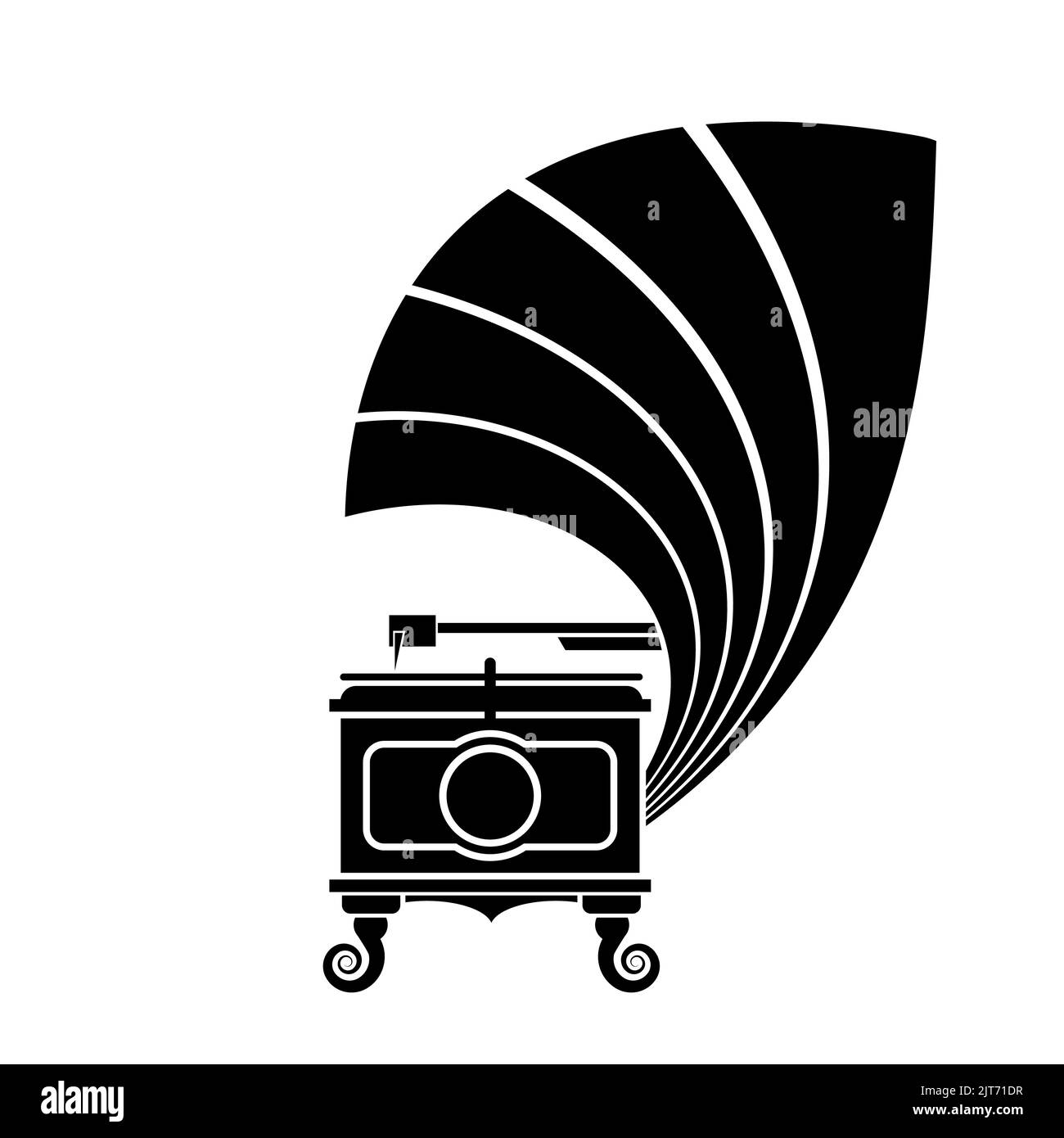 A gramophone icon is an old type of record player. Classical musical ...