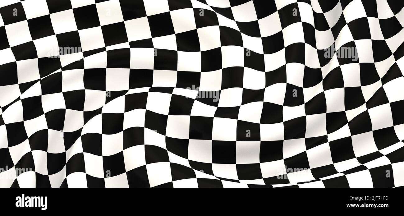 The wavy checkered finish flag 3d illustration Stock Photo - Alamy