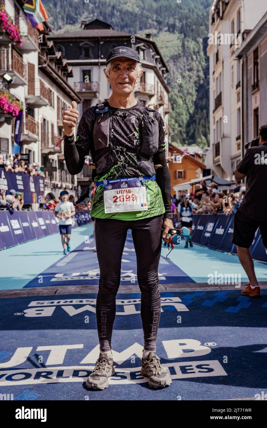 Chamonix, France. 28th Aug, 2022. Stan TURCU of Romania during the UTMB ...
