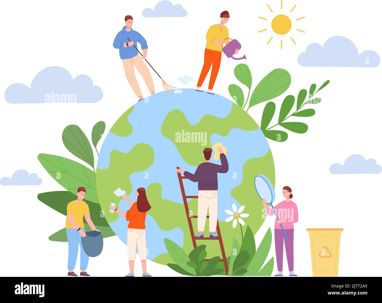 Eco cooperation Stock Vector Images - Alamy