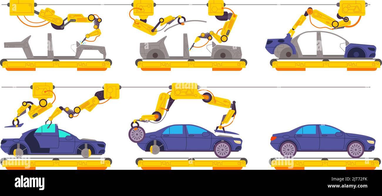 Robot welding car Stock Vector Images - Alamy