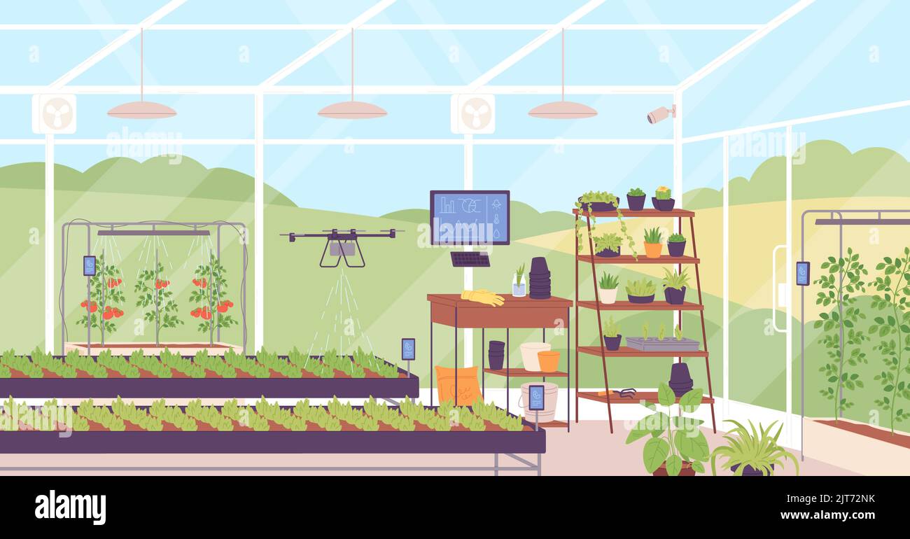 Greenhouse of future. Innovative agricultural industry smart planting ...