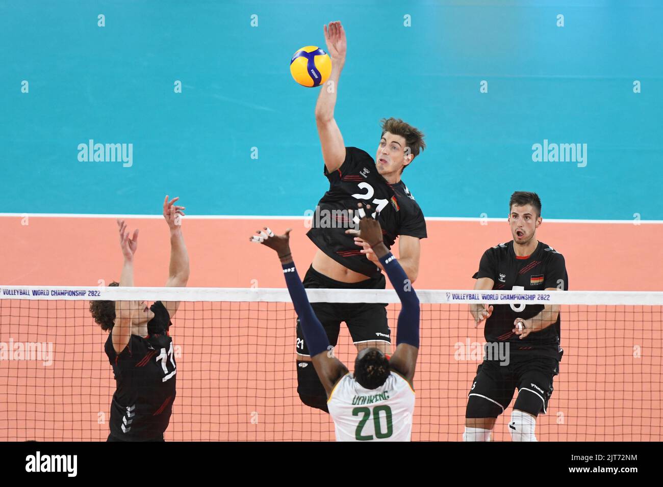 Tobias Krick (Germany), Christian Voukeng (Cameroon). Volleyball World ...