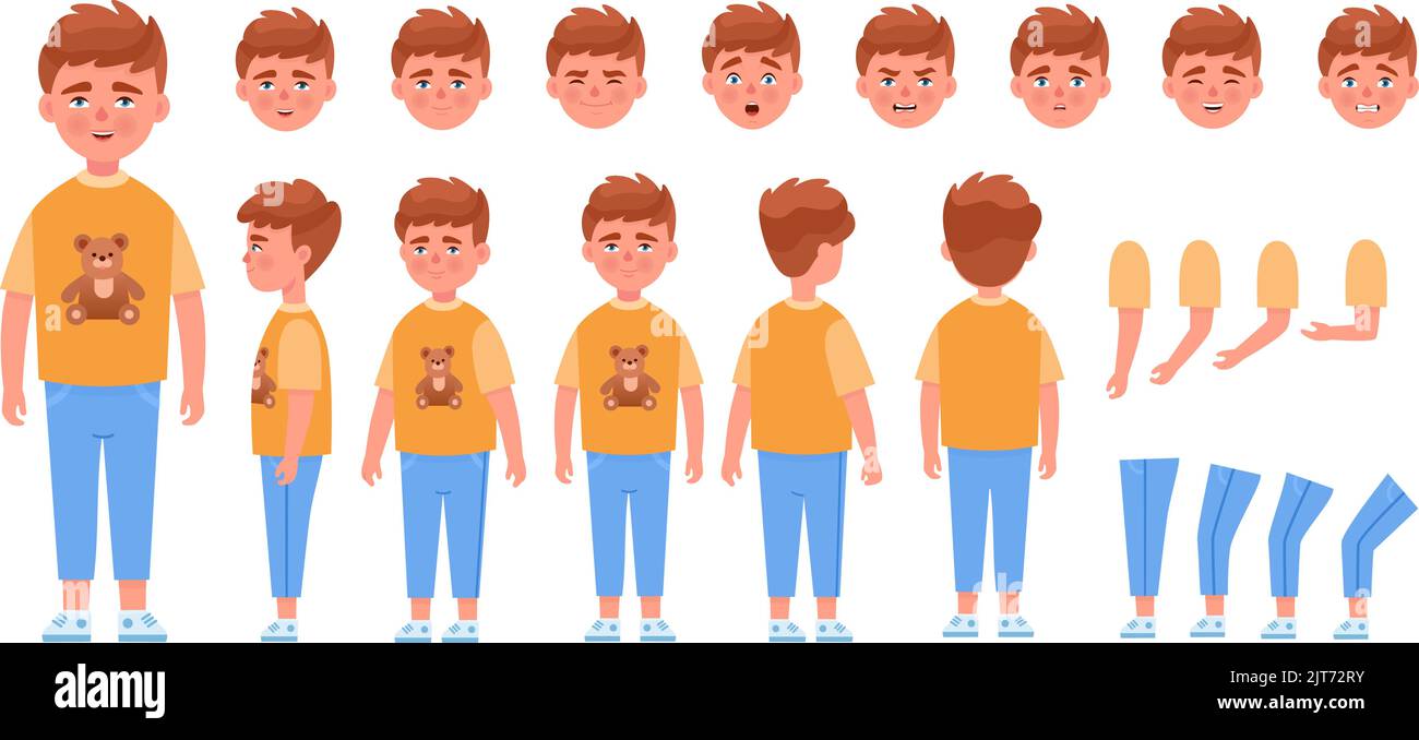 Boy body animation. Child animated expressions, children pose creation ...