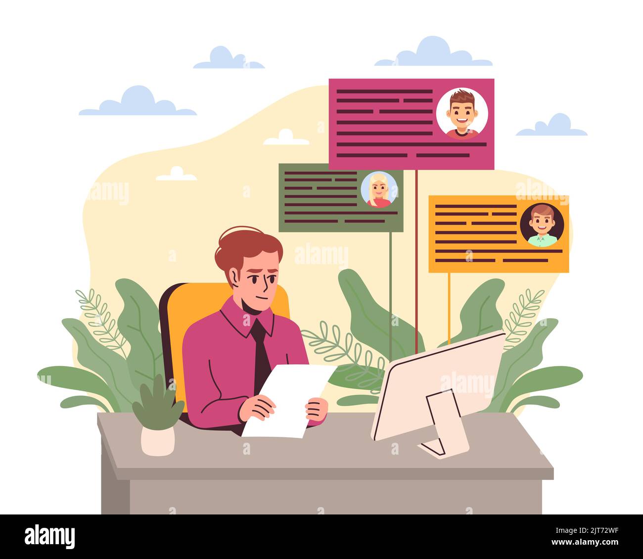 Desk friend Stock Vector Images - Alamy