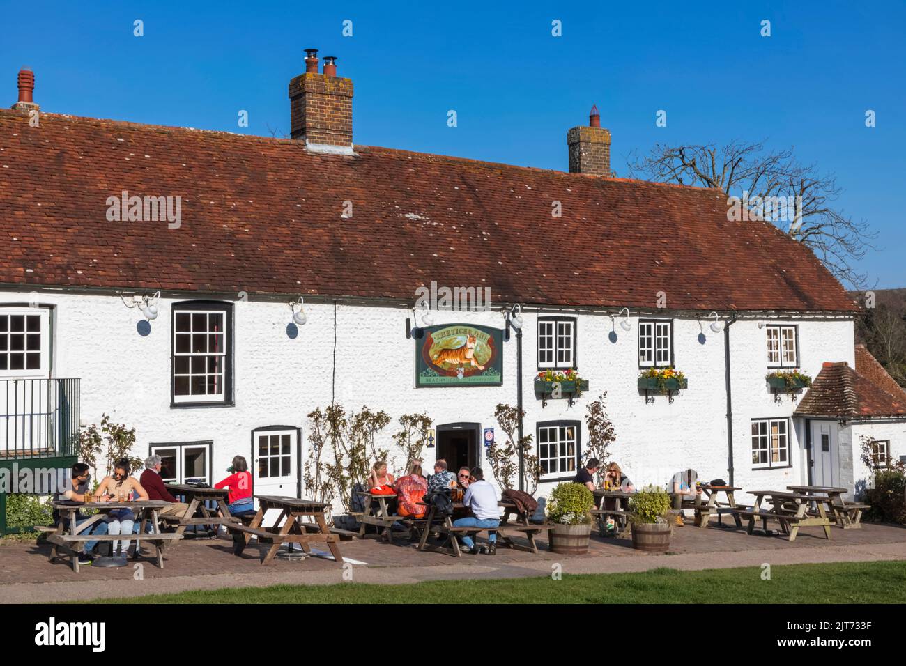 England, East Sussex, Eastbourne, East Dean Village, The Tiger Inn Pub ...
