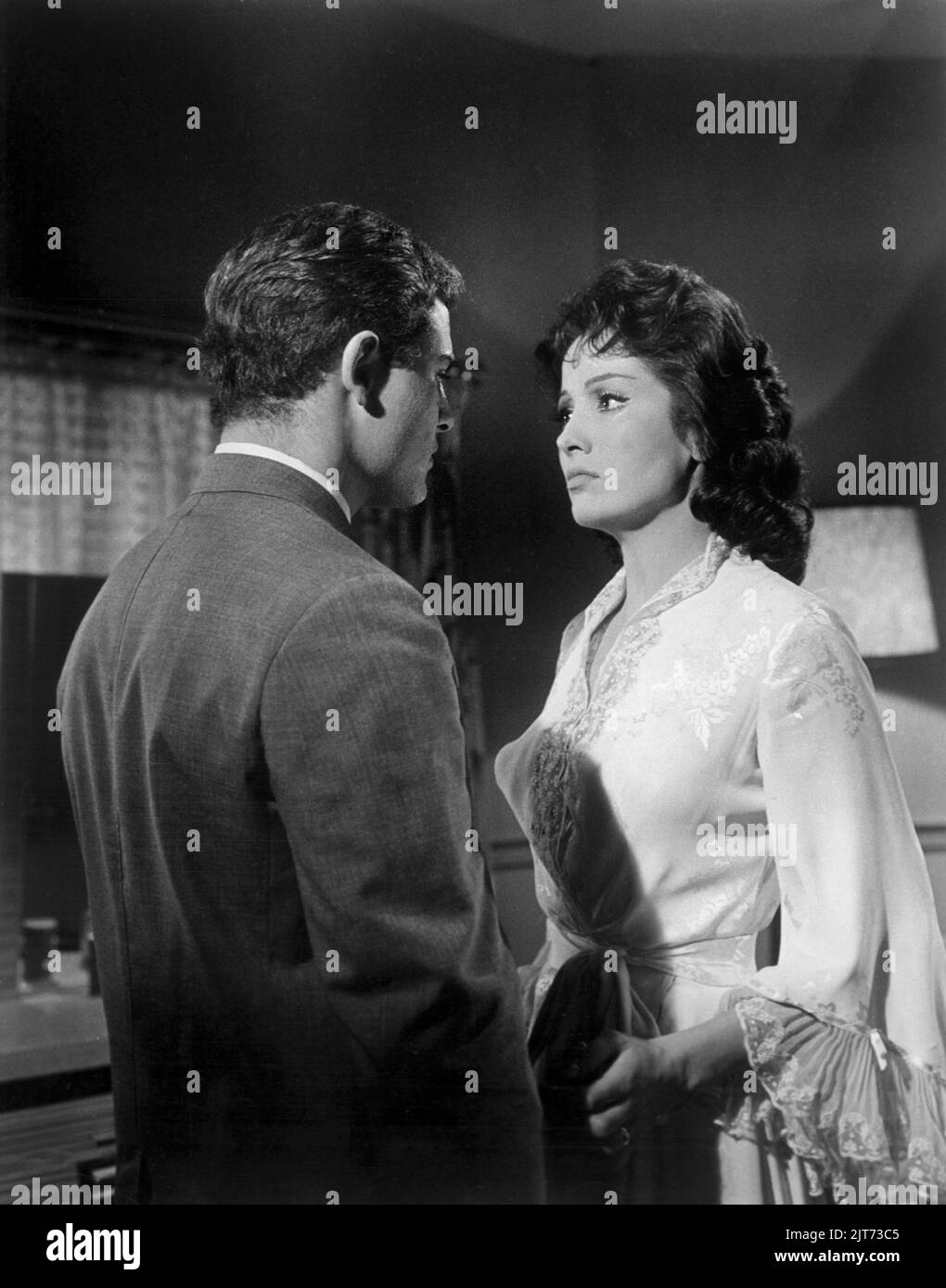 John Saxon, Linda Cristal, on-set of the Film, "Cry Tough", United ...