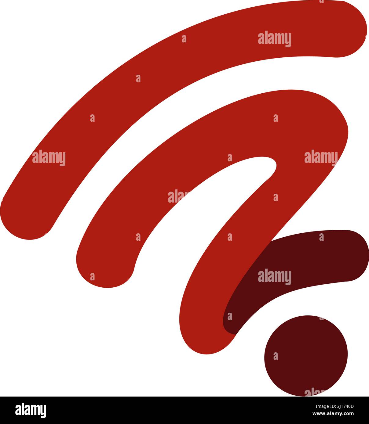 A red logo of a Wi-Fi connection with an editable text isolated on a ...