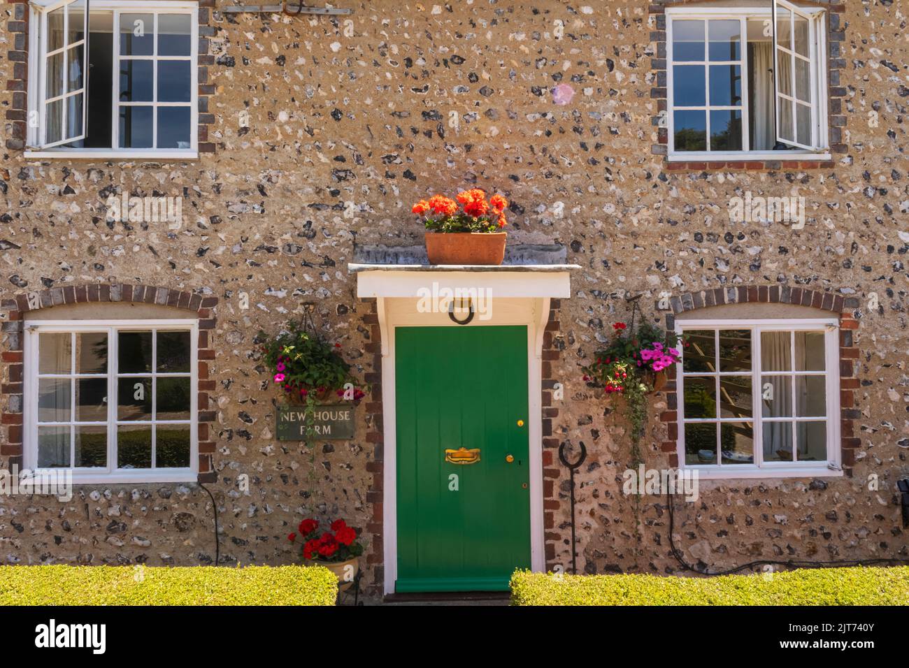 England, East Sussex, Eastbourne, East Dean Village, Colourful Door and ...