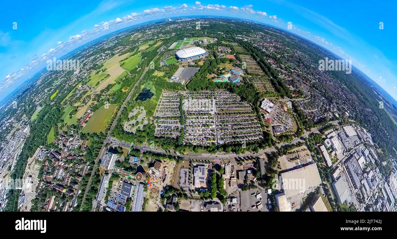Aerial view, VELTINS-Arena, Bundesliga stadium of the soccer club FC ...