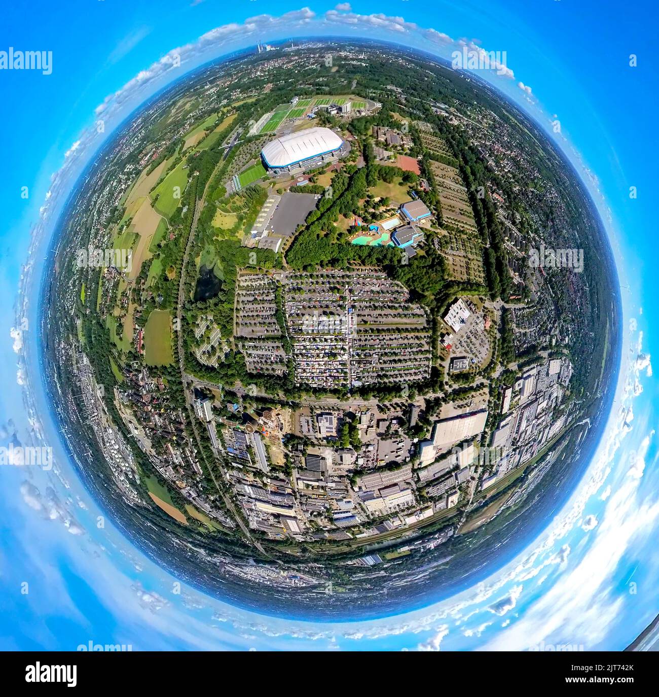 Aerial view, VELTINS-Arena, Bundesliga stadium of the soccer club FC ...