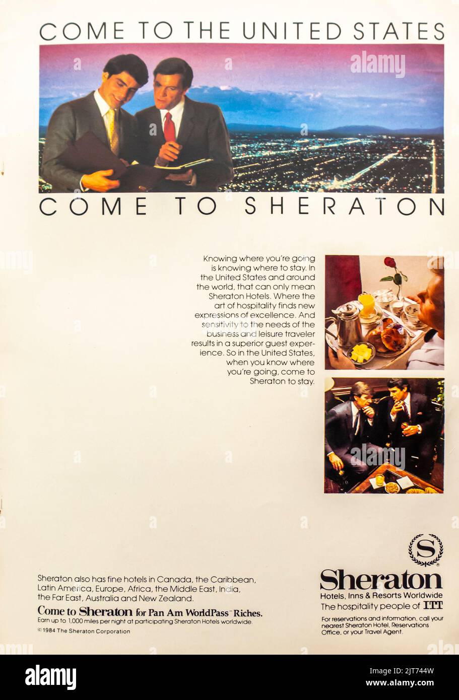 Sheraton hotels advertisement placed in a NatGeo magazine,September ...